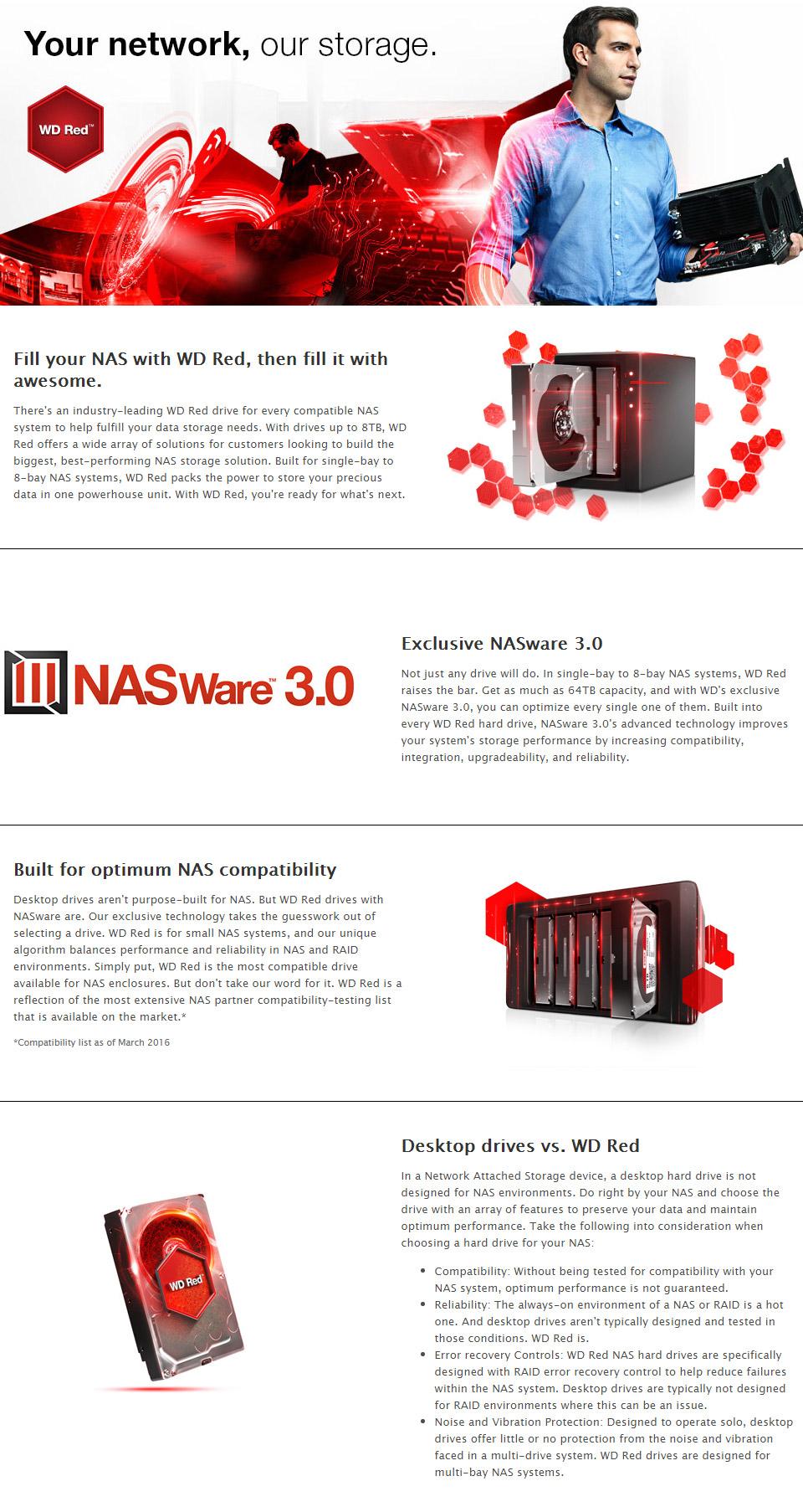 Western Digital 8TB 3.5" RED NAS HDD - WD80EFZX